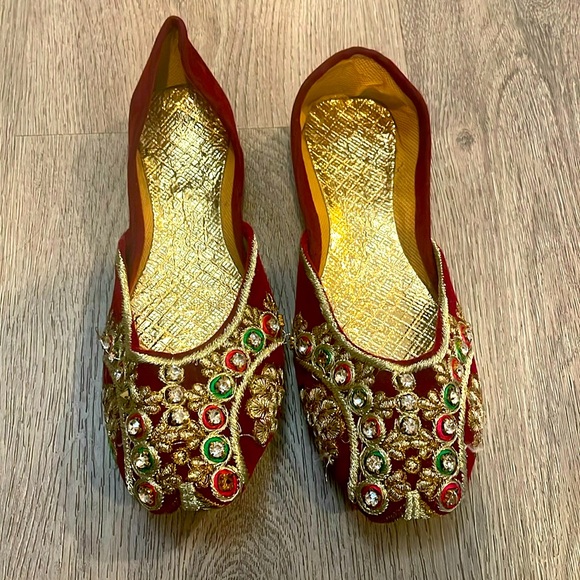 None | Shoes | Pakistani Indian Toddler Girls Khussa Velvet Embroidered ...